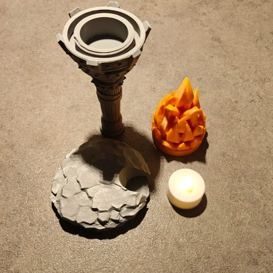 Medieval Torch freestanding - Free 3D Print Model - MakerWorld