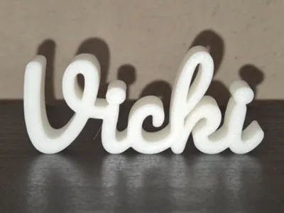 Vicki Name Sign Display Decor - Free 3D Print Model - MakerWorld