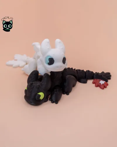 Toothless and Light Fury by Chichi.stl MakerWorld: Download Free 3D Models