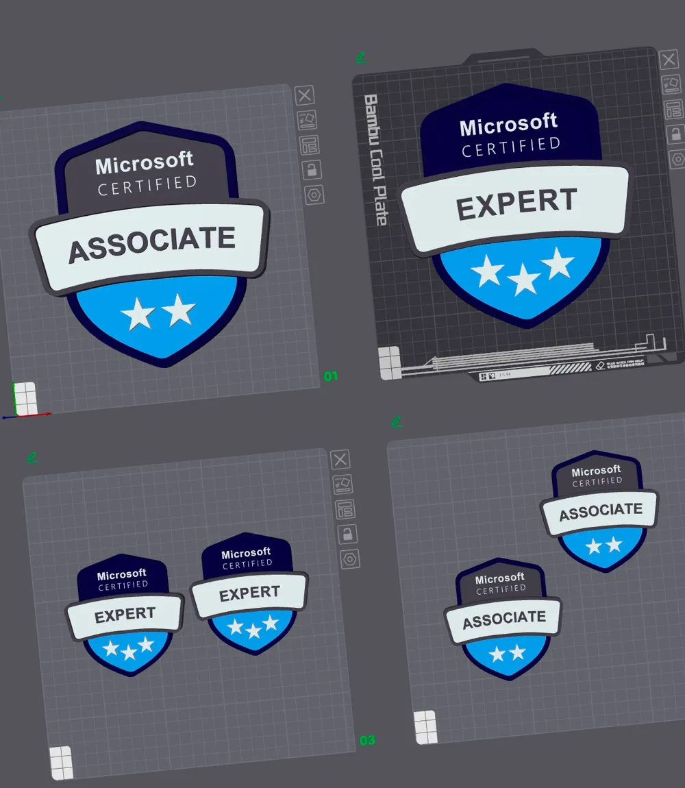 Microsoft Certified Shields / Badges by Pip3D. - MakerWorld