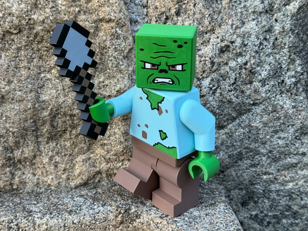 XXL Minecraft "Brick" Zombie by elikoll MakerWorld: Download Free 3D Models