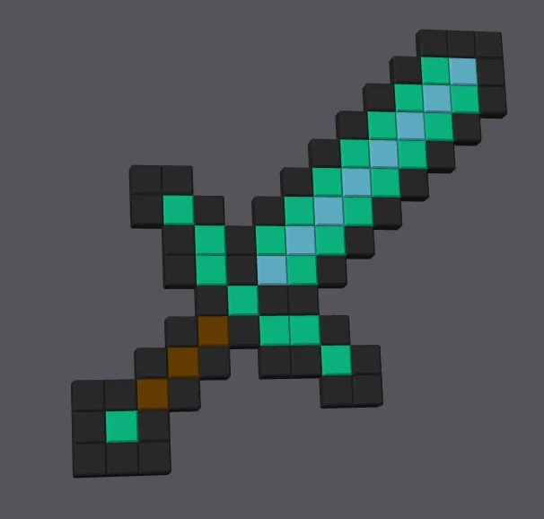 Minecraft Diamond Sword by BuuubiksMakerWorld: Download Free 3D Models