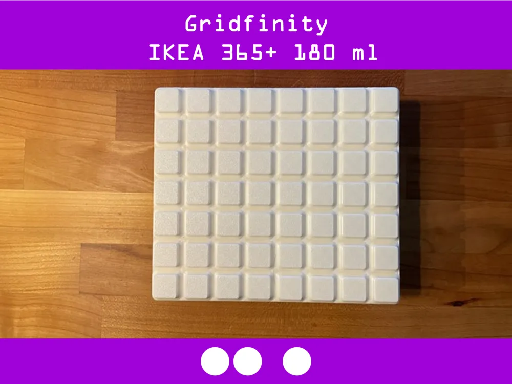 Gridfinity IKEA 365+ 180ml Box & Lid Holder - Free 3D Print Model ...