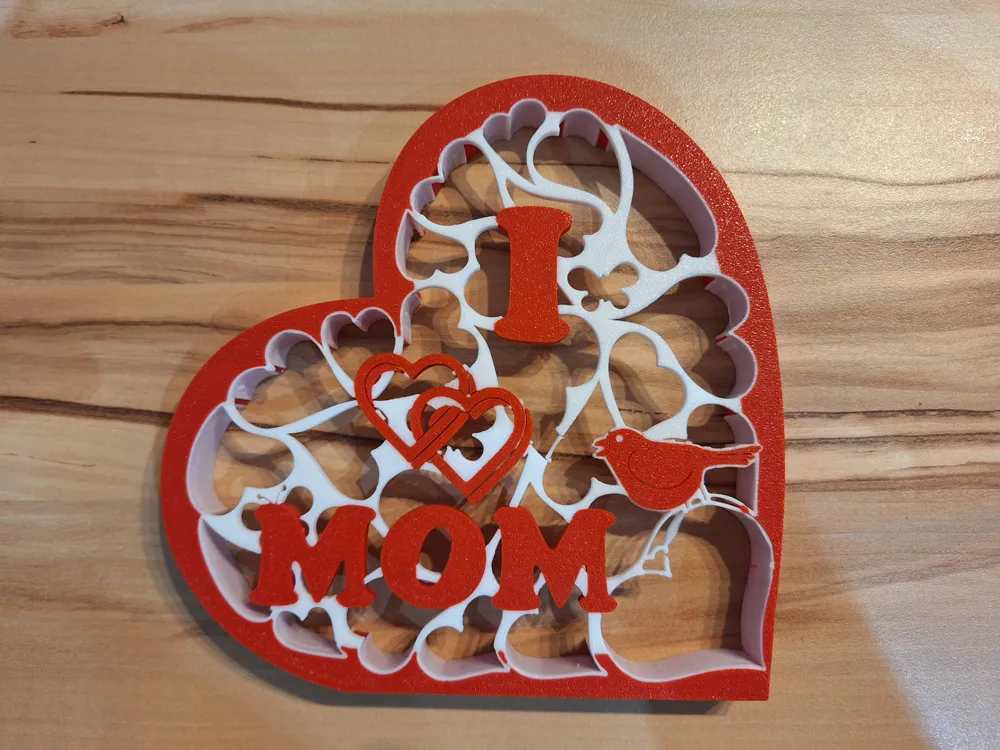 Mothers day heart - Free 3D Print Model - MakerWorld
