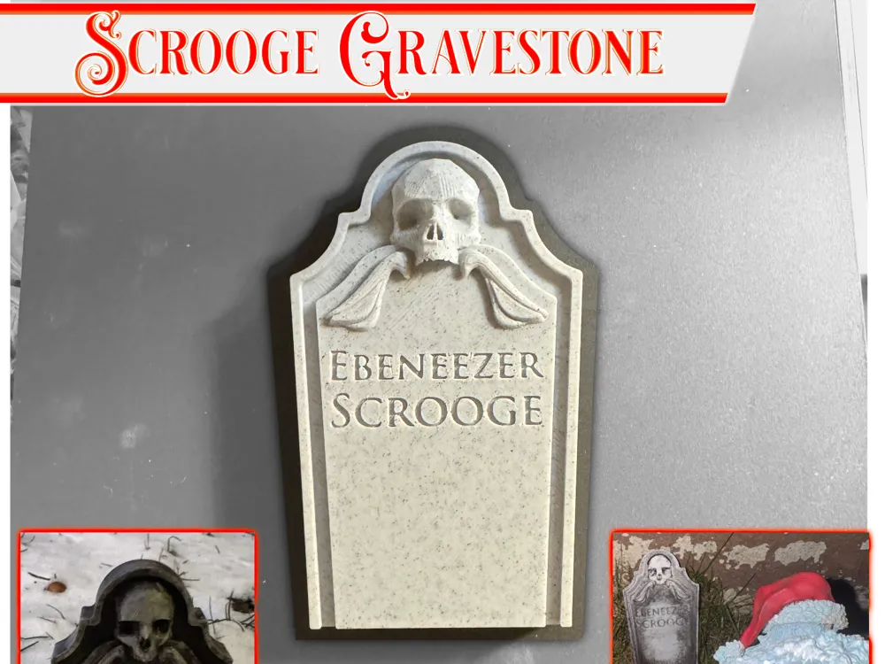 Christmas Carol Scrooge Gravestone 1/12 Scale by JGrimm - MakerWorld