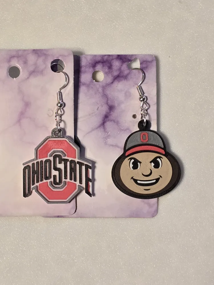 Ohio State Earrings by dohara1985 MakerWorld: Download Free 3D Models