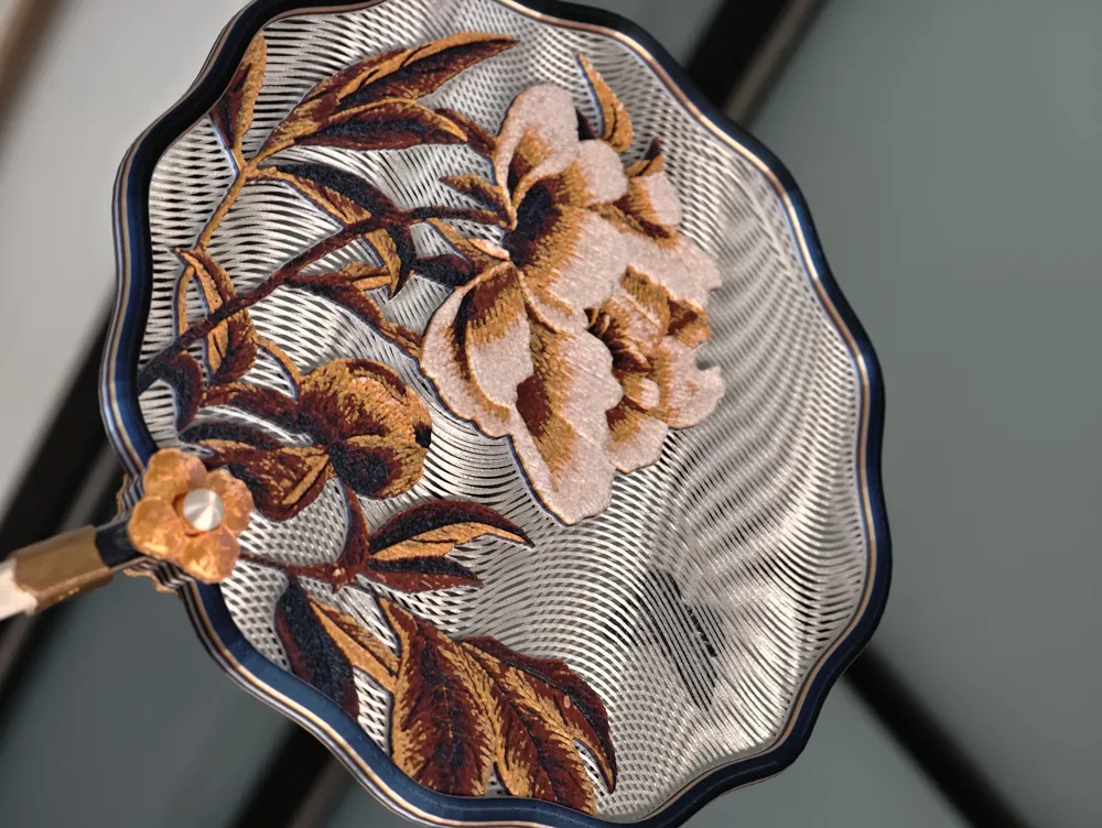 Double-Sided Peony Embroidered Hand Fan (Pure Print Version) by ...