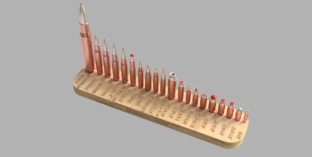 20 common bullet models .22/.38/9mm/10mm/.45/.50 - Free 3D Print Model ...
