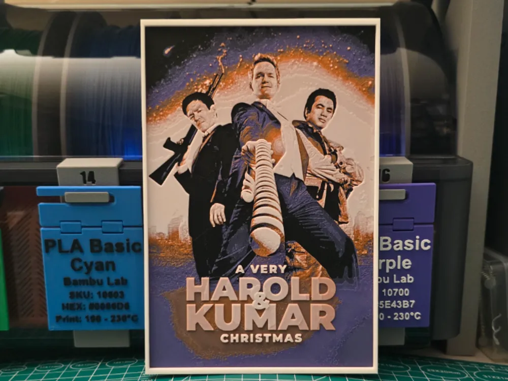 A Very Harold & Kumar Christmas Poster - Hueforge by Lumpy3D - MakerWorld