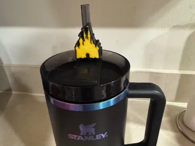 Disney Castle Stanley Cup Straw Topper by Carman3D - MakerWorld