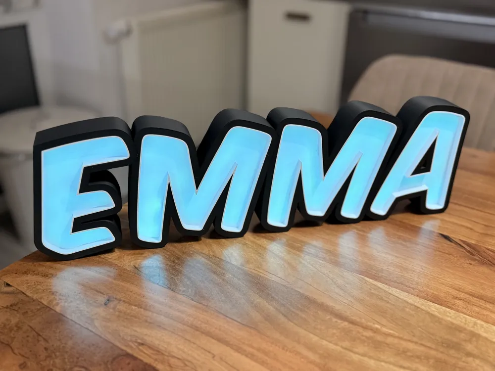 Emma LED Name Lamp Lightbox - Free 3D Print Model - MakerWorld