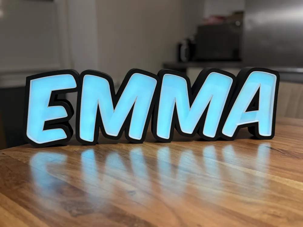 Emma LED Name Lamp Lightbox - Free 3D Print Model - MakerWorld