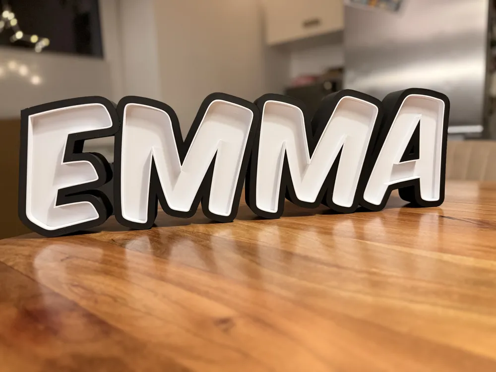 Emma LED Name Lamp Lightbox - Free 3D Print Model - MakerWorld