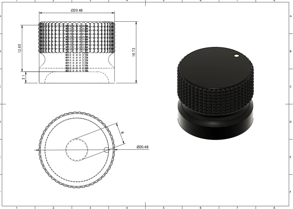 Potentiometer knob V2K4-2 MINI by BobSonicLab MakerWorld: Download Free 3D Models