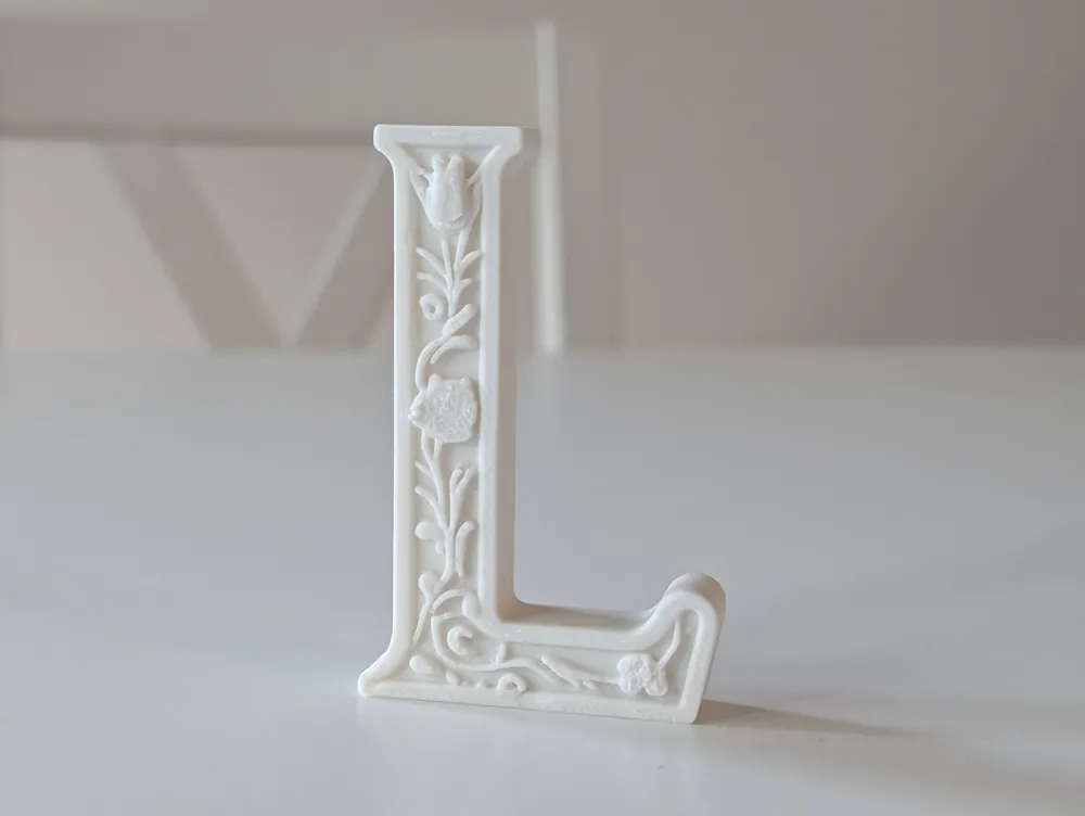 Standing Letter L in a Gypsum Floral Style by Cosa_93 MakerWorld ...