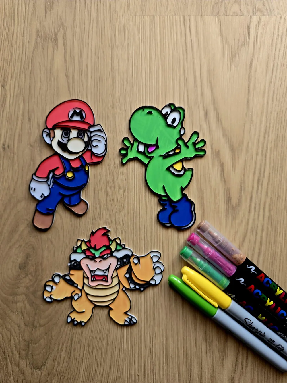 Mario Bowser Yoshi DIY Coloring Creative Activity by Merilno3D ...
