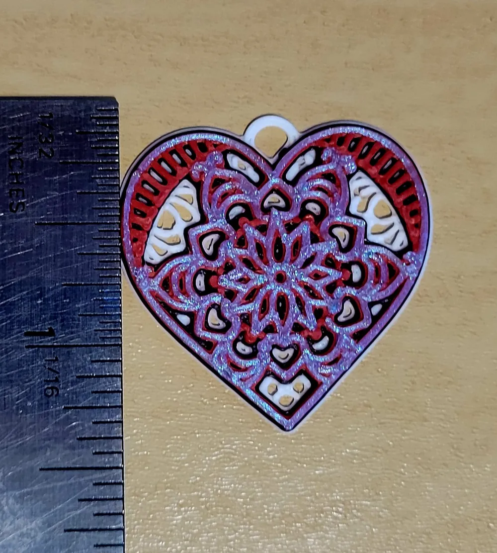 Heart Multi Layer Mandala Motif - Free 3D Print Model - MakerWorld