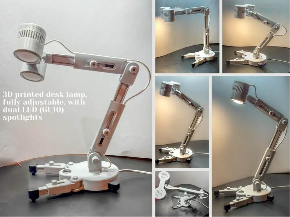 Adjustable Desk lamp GU10 spotlights LED. - Free 3D Print Model ...