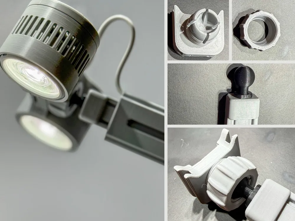 Adjustable Desk lamp GU10 spotlights LED. - Free 3D Print Model ...