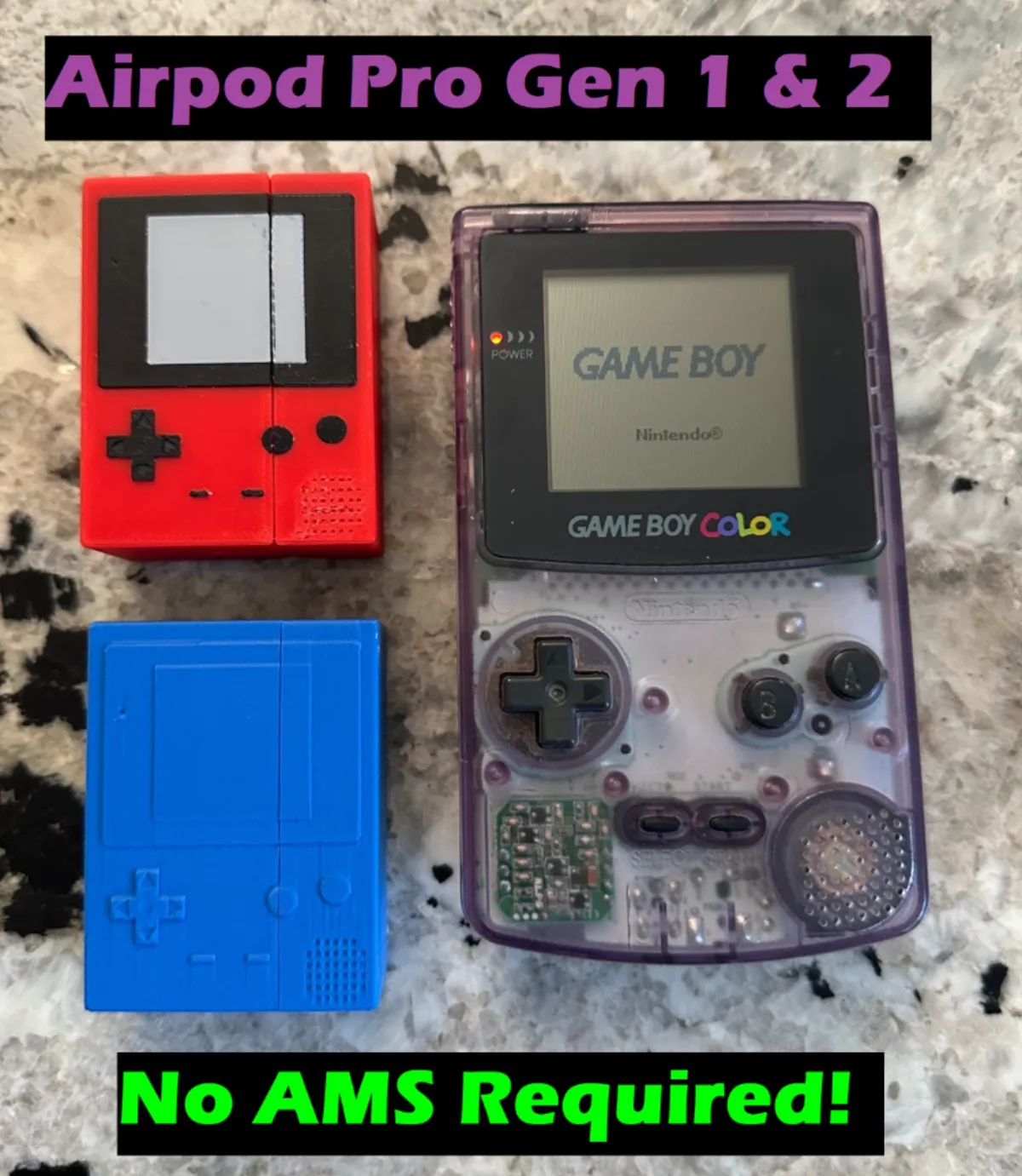 Airpod Pro Gameboy Color Case (Gen 1 & 2) by SonRwanson MakerWorld ...