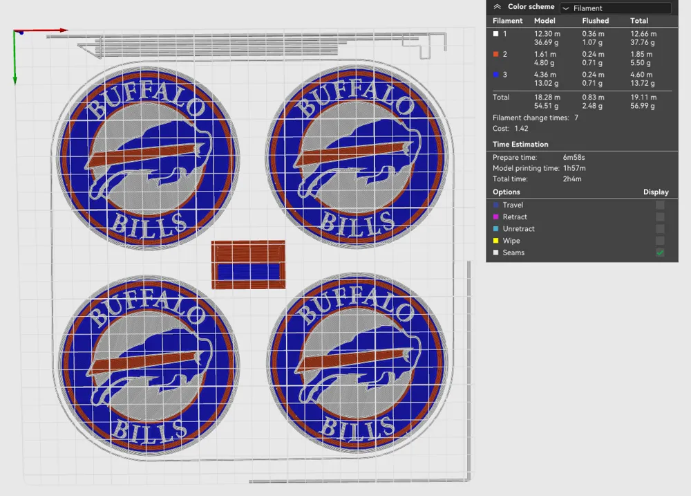 Buffalo Bills Coaster Set of 4 by CYBR3D MakerWorld: Download Free 3D ...