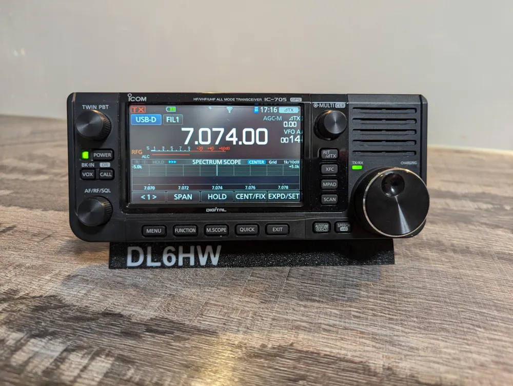 Icom IC-705 Desk Stand by waheiko81 - MakerWorld