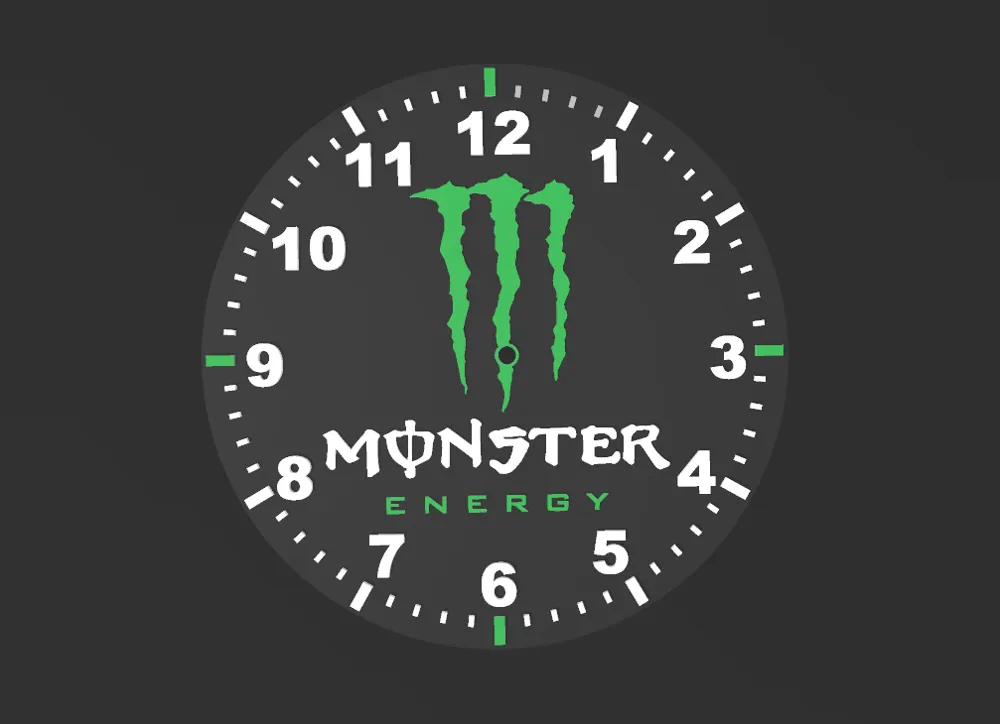 Monster Energy Wall Clock - Free 3D Print Model - MakerWorld
