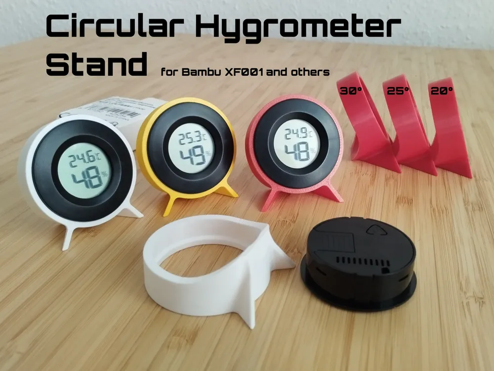 Hygrometer Stand round Remixed by AMTprojects MakerWorld: Download Free ...