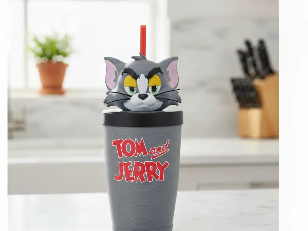 Vaso Milkshake Tom y Jerry 3D Cine Retro Cartoon - Free 3D Print Model ...