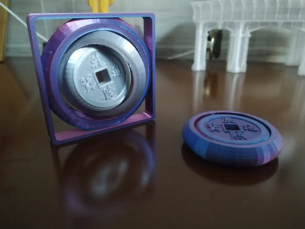Happy New Year Four Emperors Coin Fidget Toy - Free 3D Print Model ...