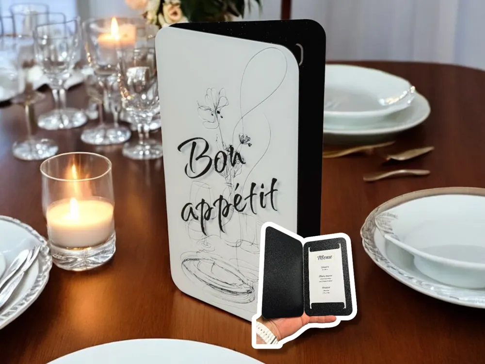 Menu card for festivities bon appétit by cP3D MakerWorld: Download Free 3D Models