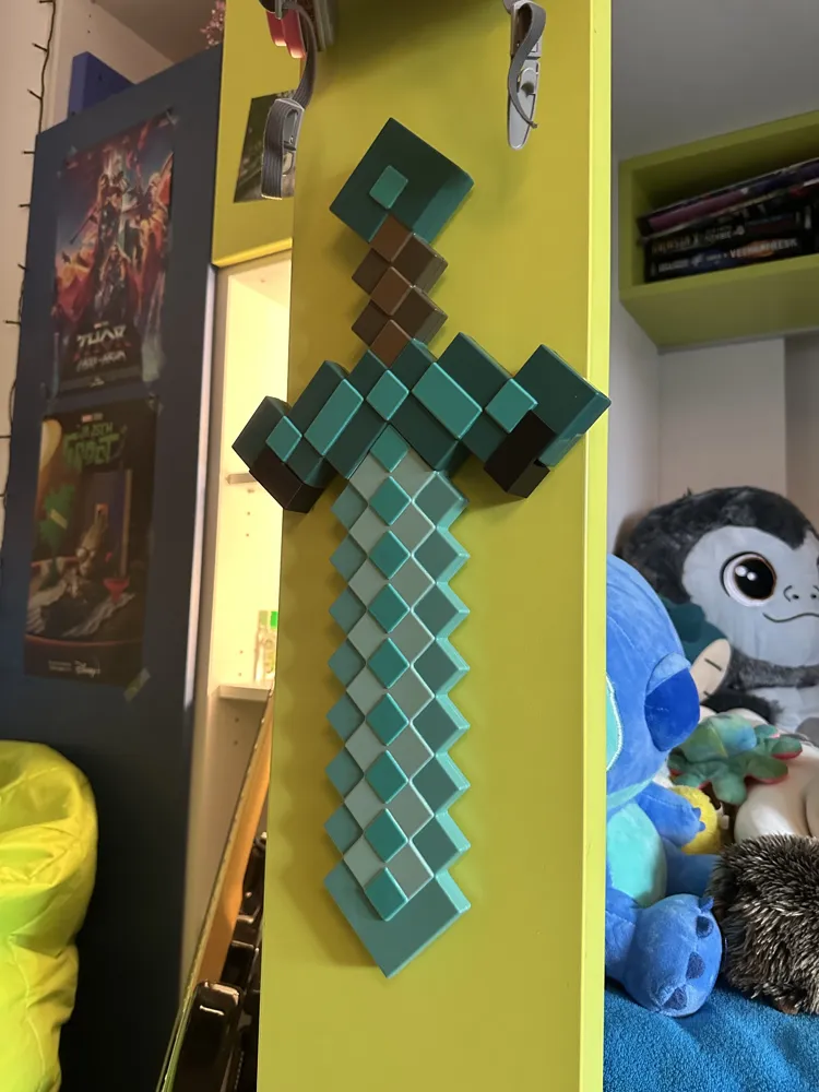 Minecraft sword wall mount by FilippragueMakerWorld: Download Free 3D ...