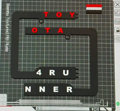 TOYOTA 4RUNNER LICENSE PLATE FRAME by colbymh5 - MakerWorld