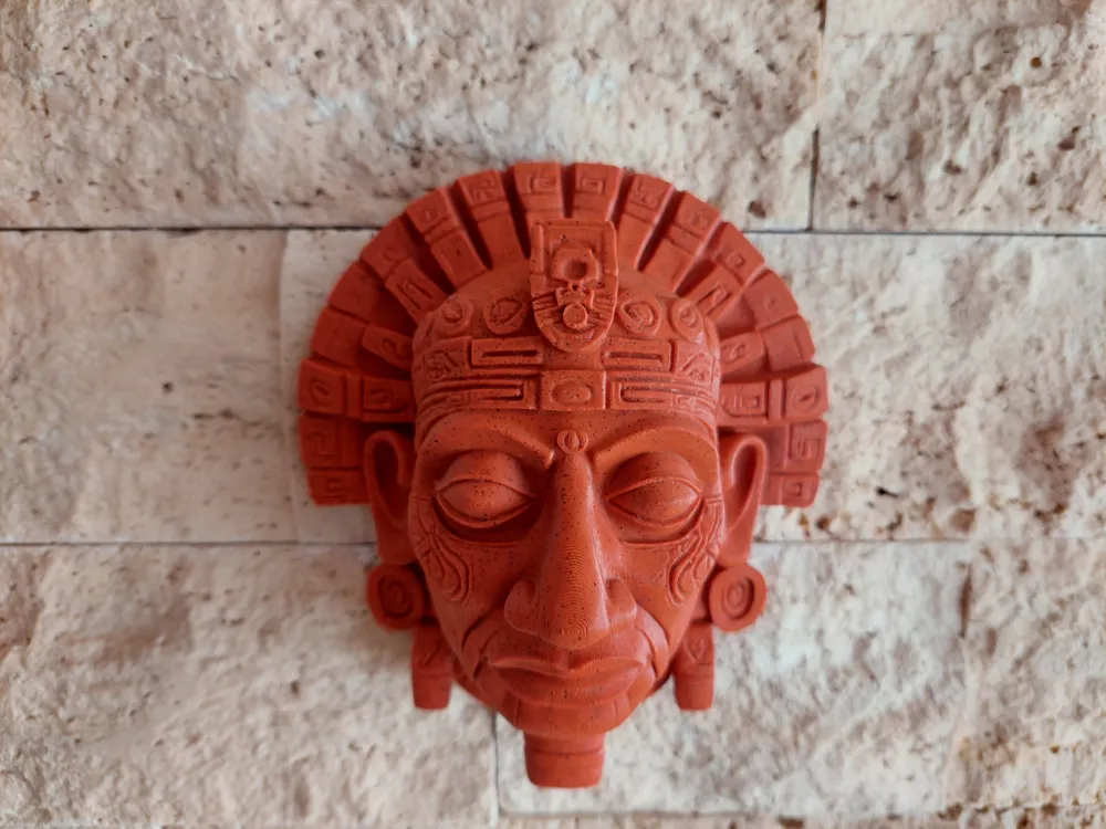 Ancient Mayan Face Sculpture v7 - Free 3D Print Model - MakerWorld