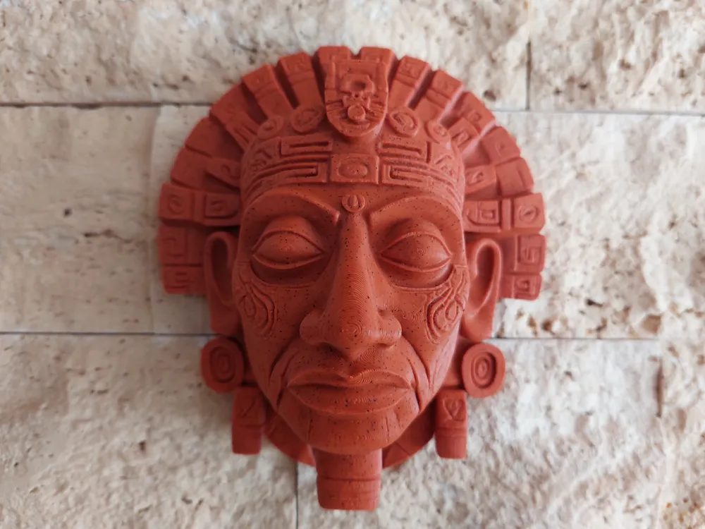 Ancient Mayan Face Sculpture v7 - Free 3D Print Model - MakerWorld