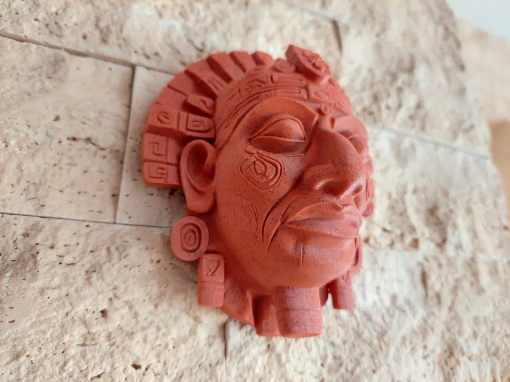 Ancient Mayan Face Sculpture v7 - Free 3D Print Model - MakerWorld