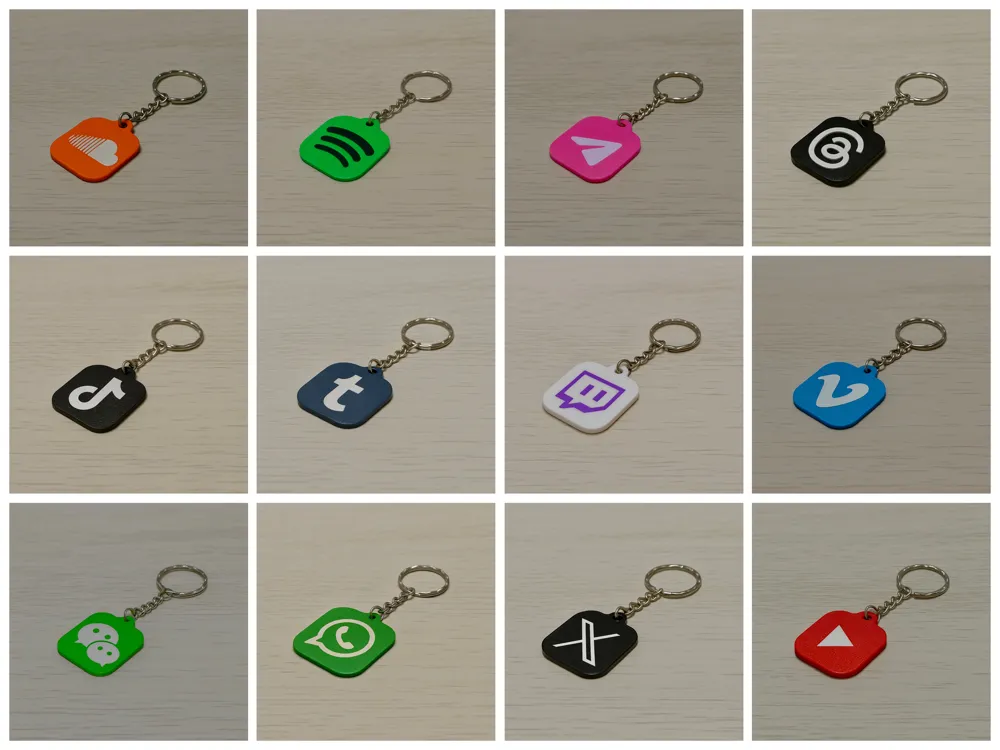 NFC Social Media Keychains (+20 Social Media Apps) by G3D Printlab ...