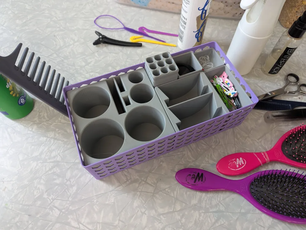 Gridfinity Hair Caddy Remixed by shaym MakerWorld: Download Free 3D Models