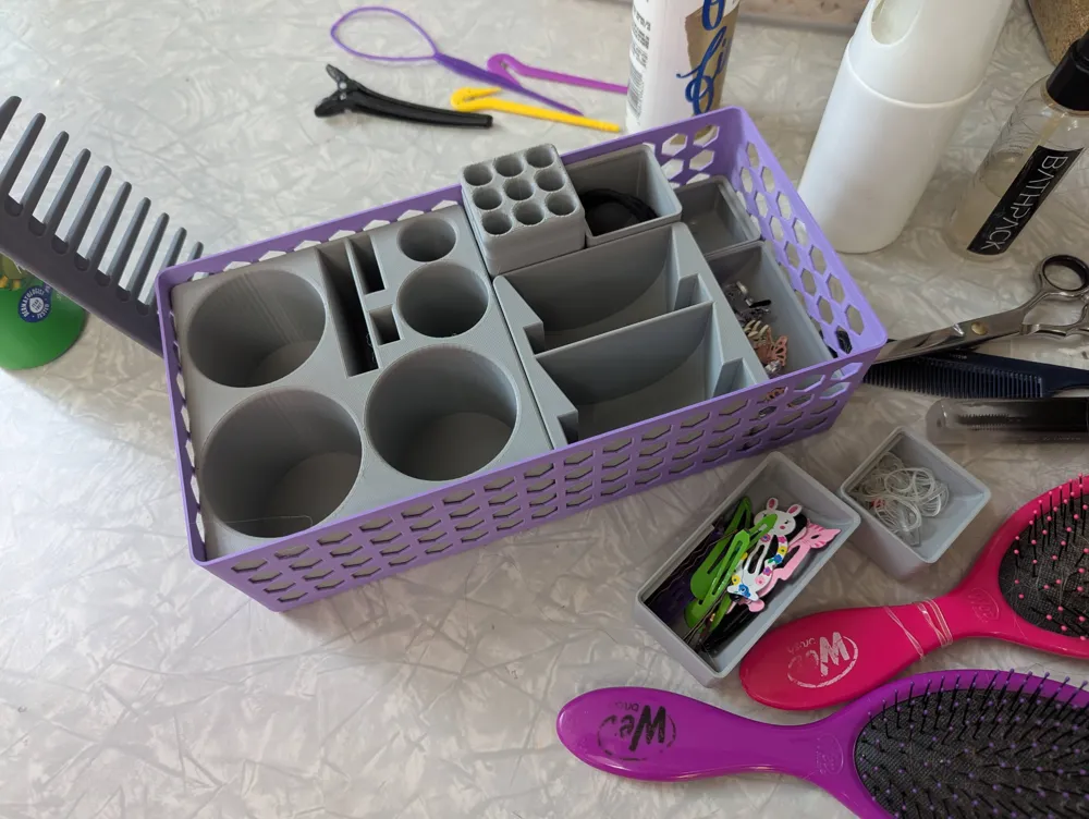 Gridfinity Hair Caddy Remixed by shaym MakerWorld: Download Free 3D Models