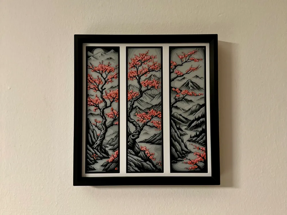 Japanese cherry blossom bookmarks Frame - Free 3D Print Model - MakerWorld