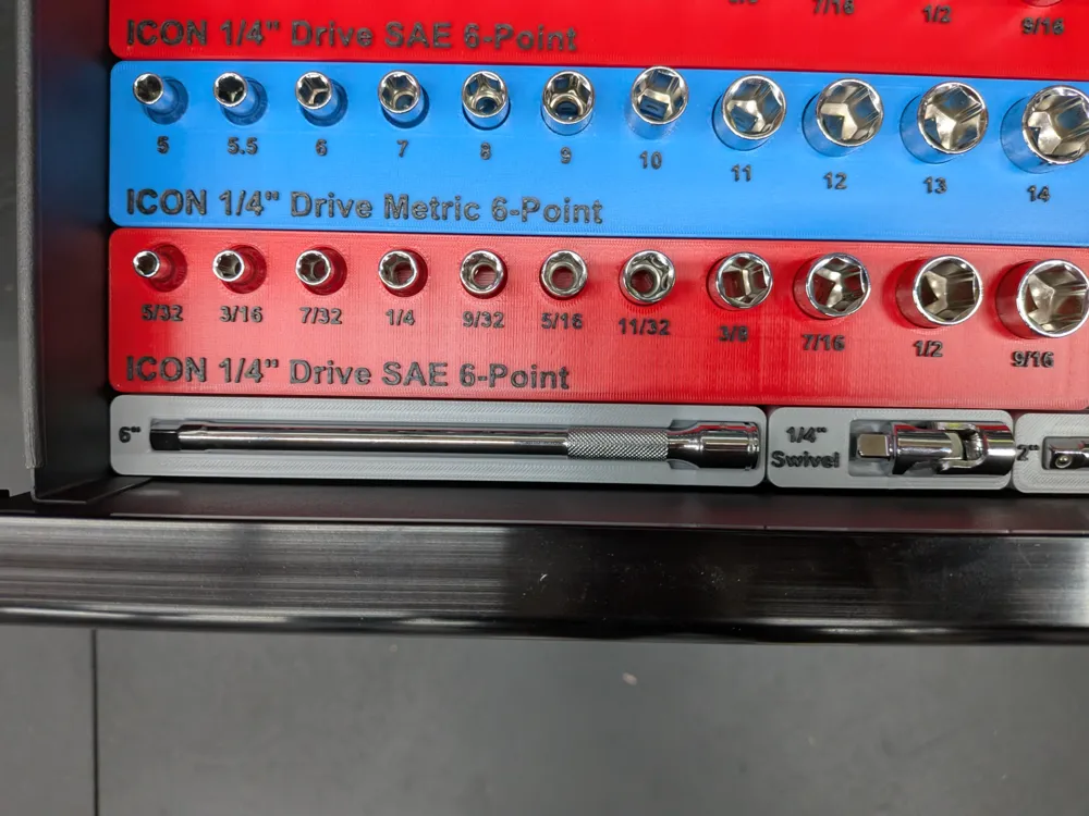 ICON 1/4" Socket Adapter Gridfinity Holder Set by DisownedPenny ...