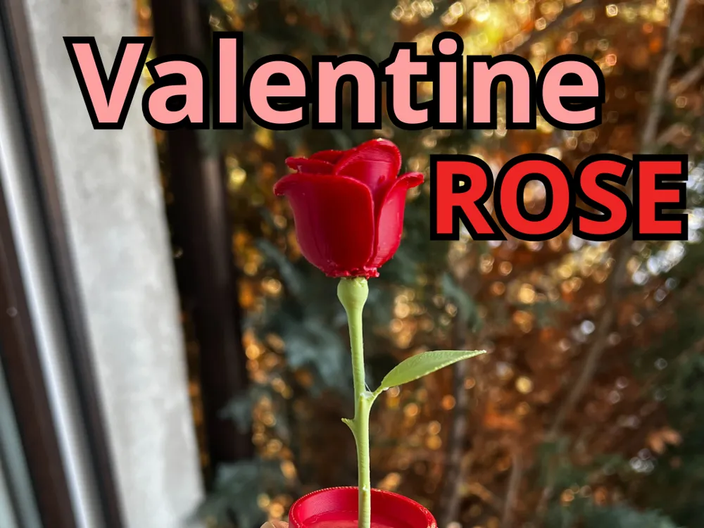 Valentine Rose - Cute Mini Rose 3D Print - Free 3D Print Model - MakerWorld