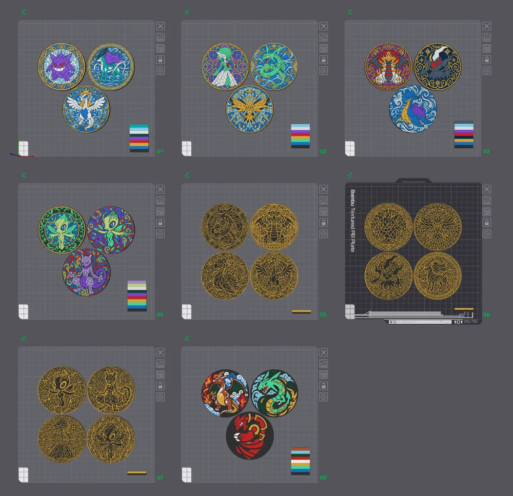 Huge Coaster Collection 90x90mm - Free 3D Print Model - MakerWorld