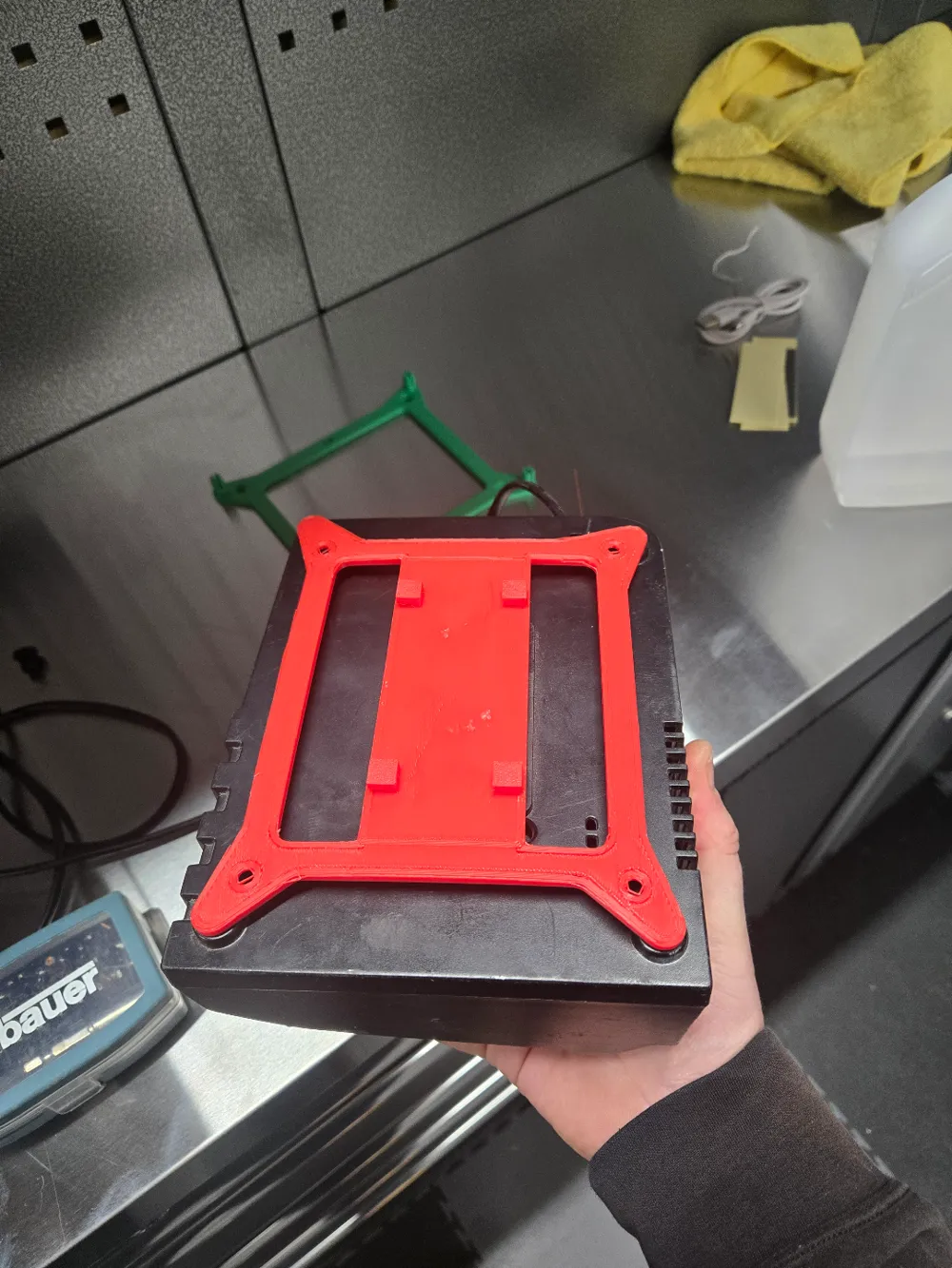 Makita charger mount, square pegboard (bott perfo) Remixed by Ukuma ...