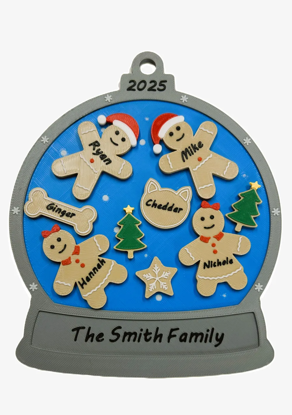 Personalized Gingerbread Snow globe Ornament - Free 3D Print Model ...