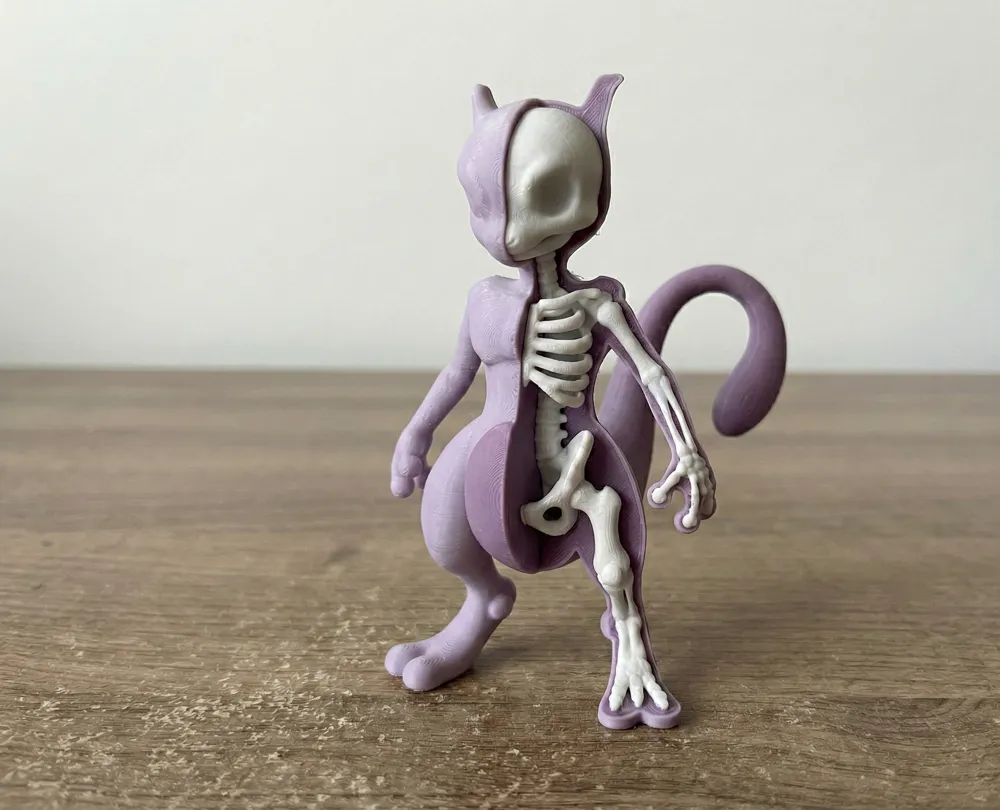 Mewtwo pokemon Skeleton - Free 3D Print Model - MakerWorld