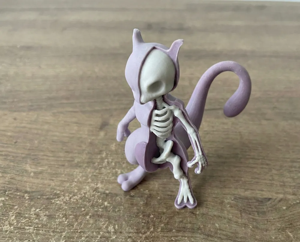 Mewtwo pokemon Skeleton - Free 3D Print Model - MakerWorld
