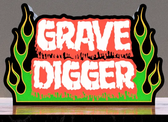 Grave Digger LED Lightbox by MFDesigns3D - MakerWorld