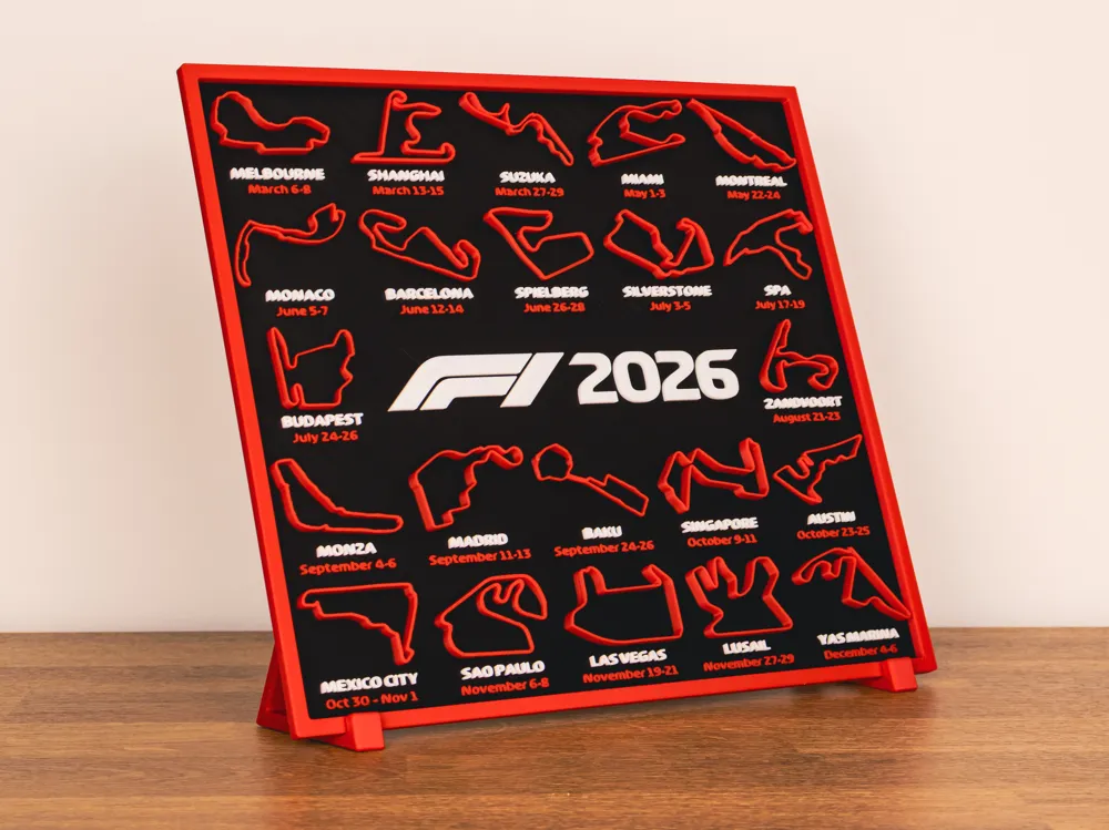 F1 2026 Calendar – 3D Tracks with Elevation - Free 3D Print Model ...