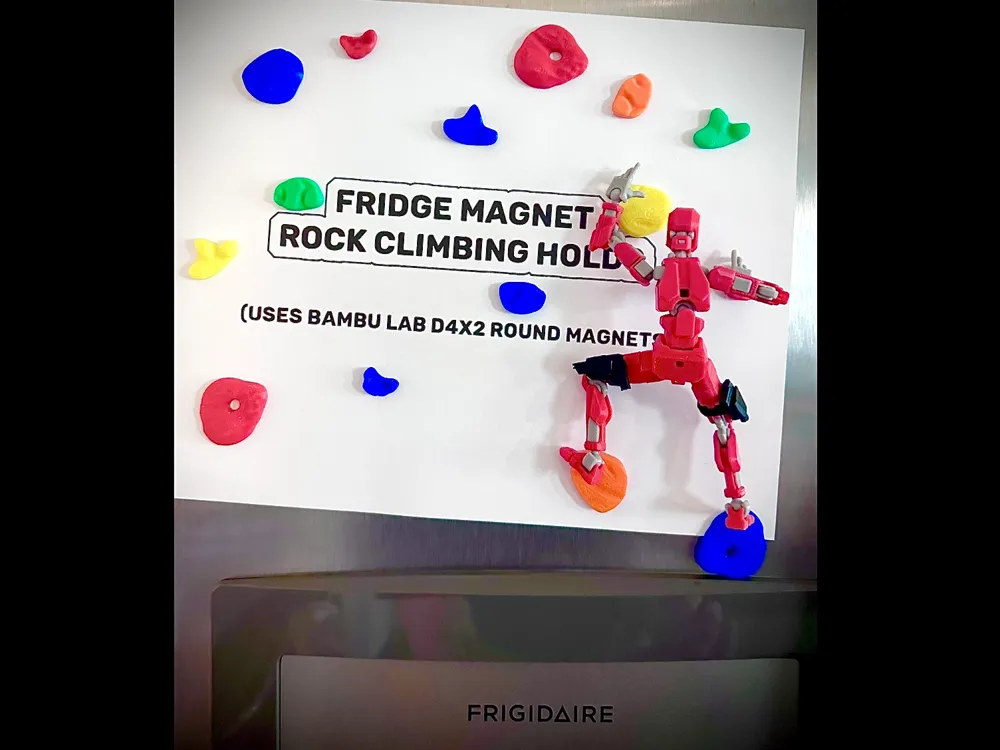 Fridge Magnet Rock Climbing Holds - Free 3D Print Model - MakerWorld